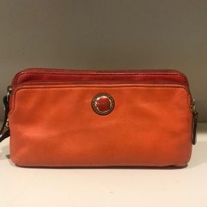 Coach | Bags | Orange Coach Leather Wallet | Poshmark
